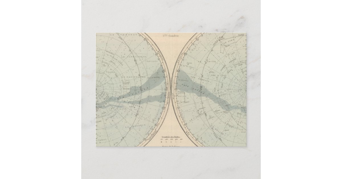Planisphere Celeste Hemisphere Postcard | Zazzle