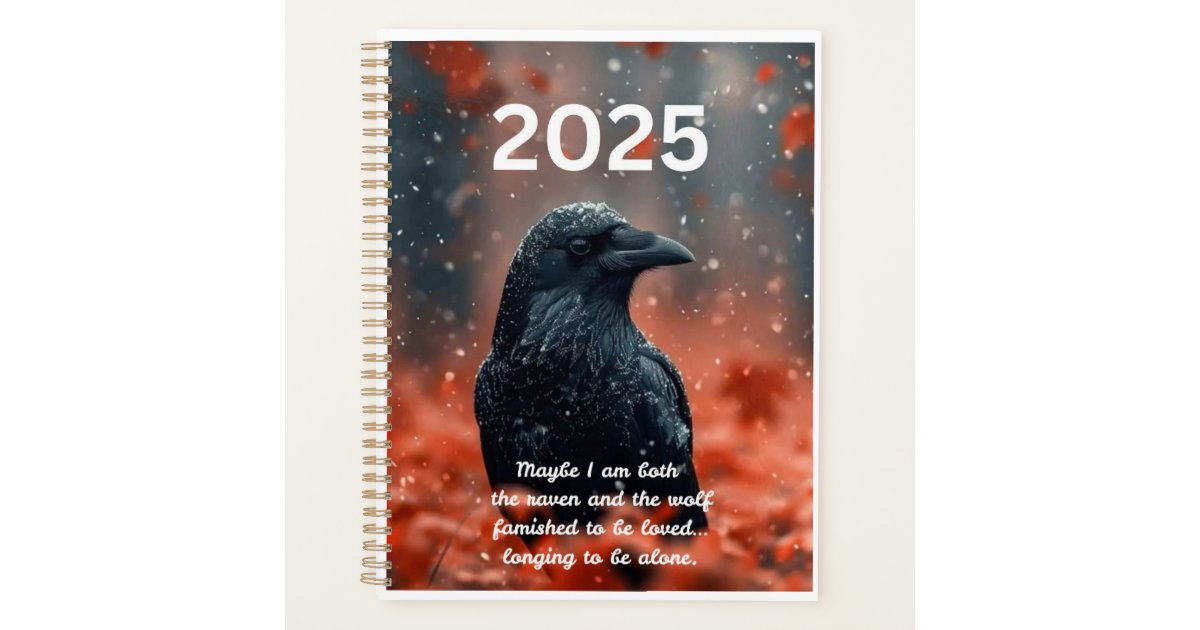 Planner 2025 Raven & Wolf | Zazzle