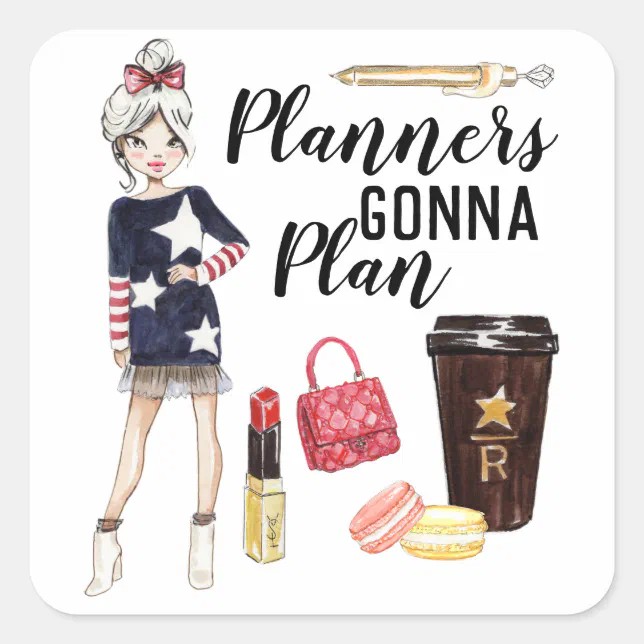 PLANNERS GONNA PLAN! Planner addict stickers | Zazzle