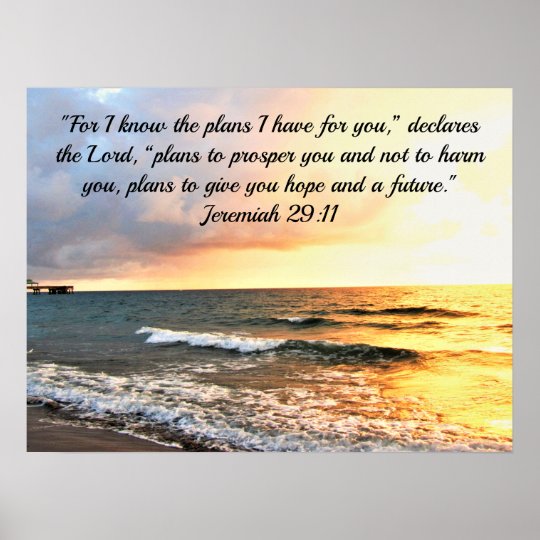 PLANS FOR HOPE AND A FUTURE - JEREMIAH 29:11 POSTER | Zazzle.com
