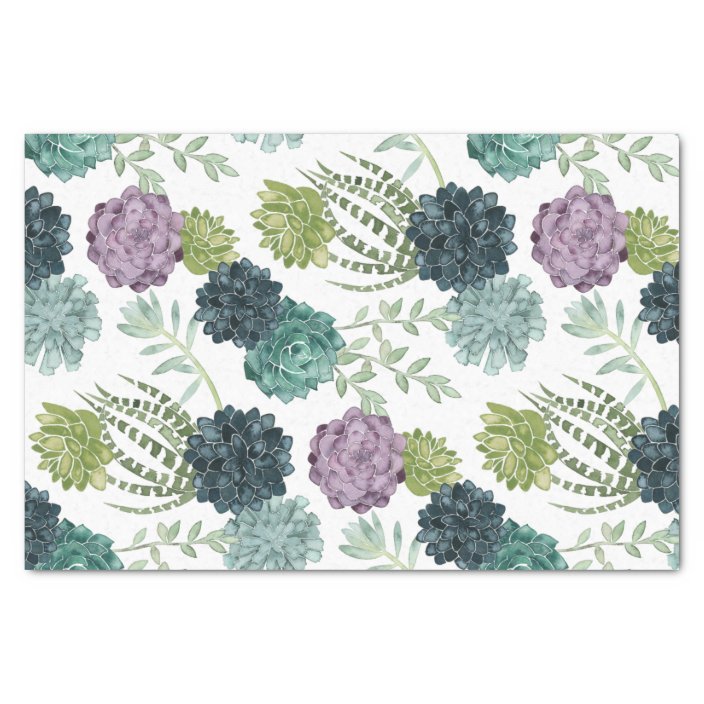 Plant Happiness Collection Succulent Pattern Tissue Paper | Zazzle.com