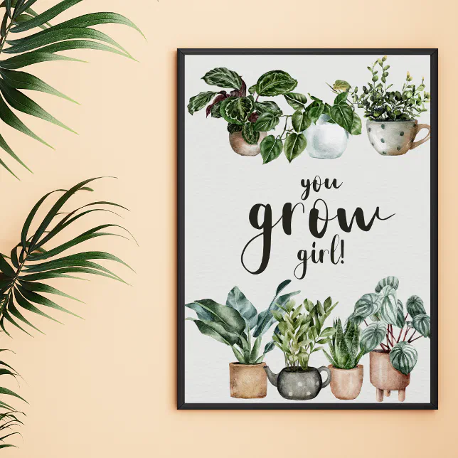 Plant Lady Cute Houseplants Funny Gardening Quote Poster | Zazzle