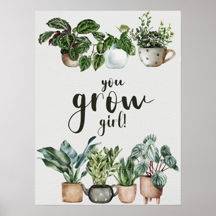 Plant Lady Cute Houseplants Funny Gardening Quote Poster | Zazzle.com