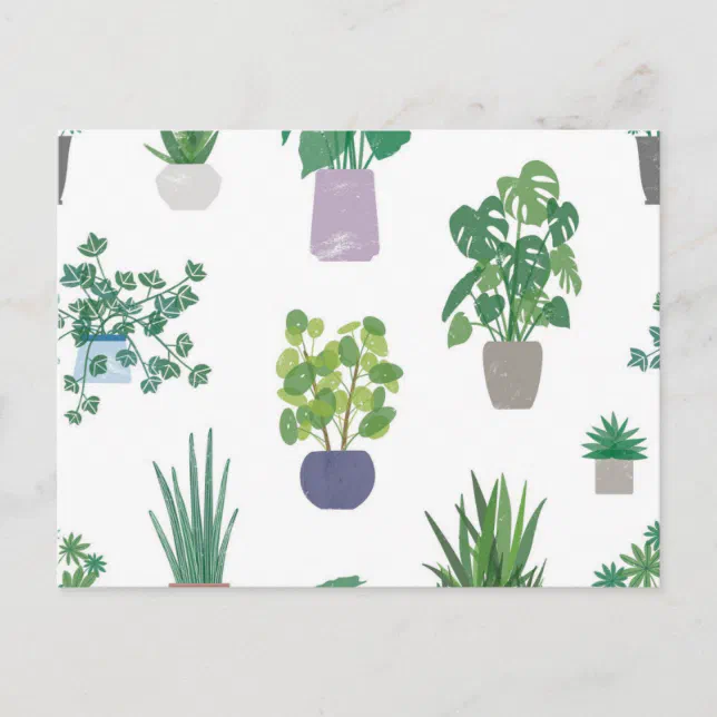 Plant pattern postcard | Zazzle