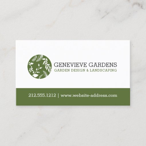Plant Variety Logo Garden Design Landscaping Business Card | Zazzle