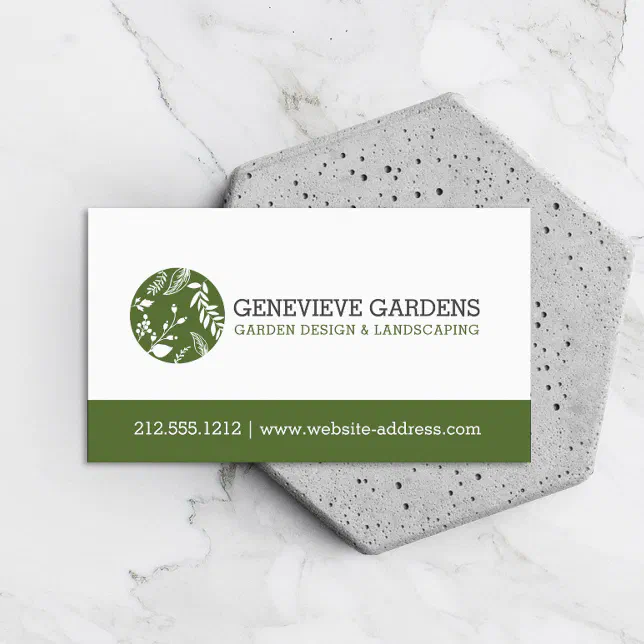 Plant Variety Logo Garden Design Landscaping Business Card | Zazzle