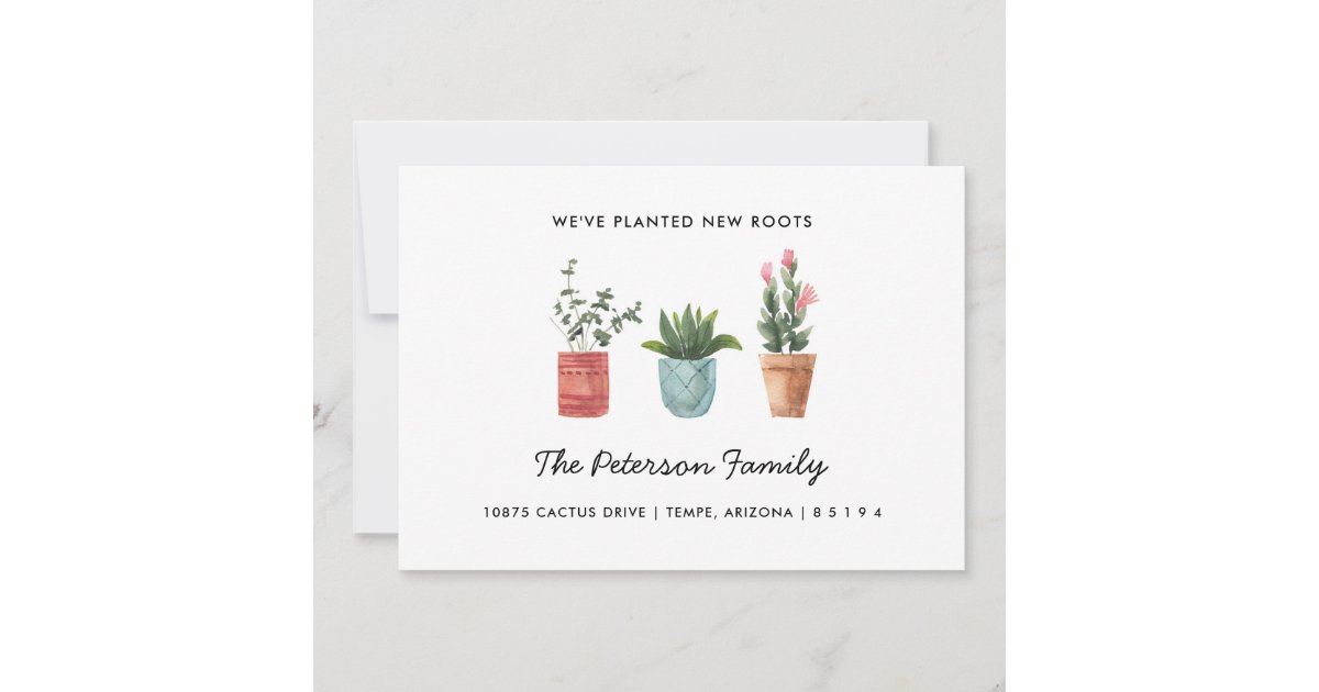 Planted New Roots Moving Announcement | Zazzle