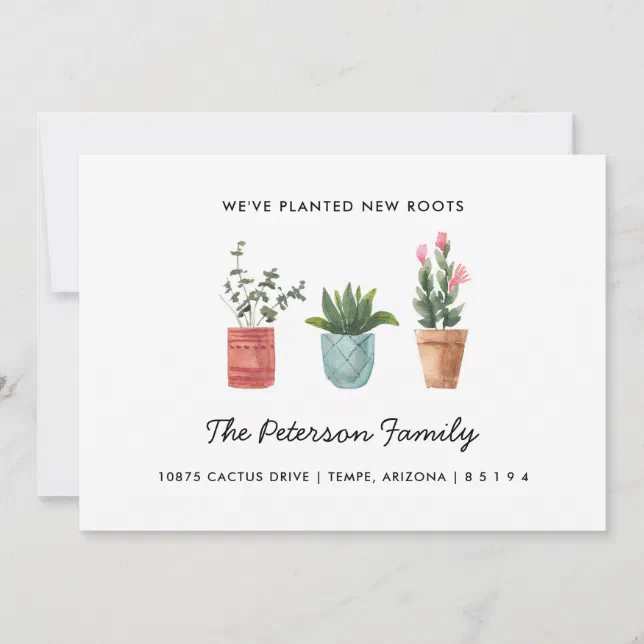 Planted New Roots Moving Announcement | Zazzle