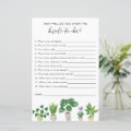Plants Bridal Shower Game How Well do you know | Zazzle