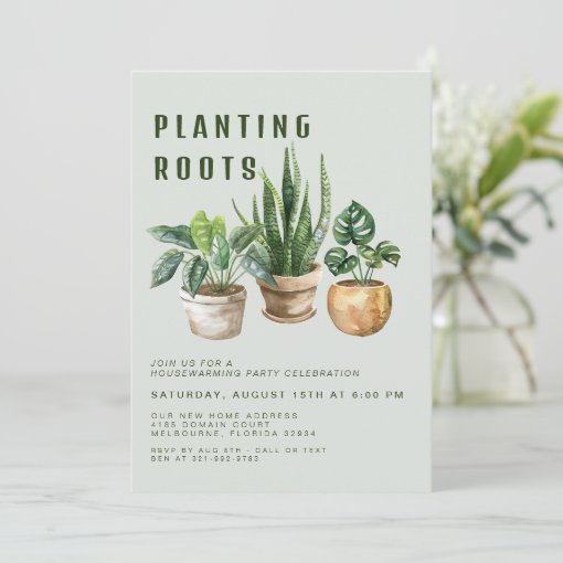 Plants Housewarming Party Invitation | Zazzle