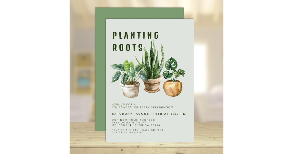 Plants Housewarming Party Invitation | Zazzle