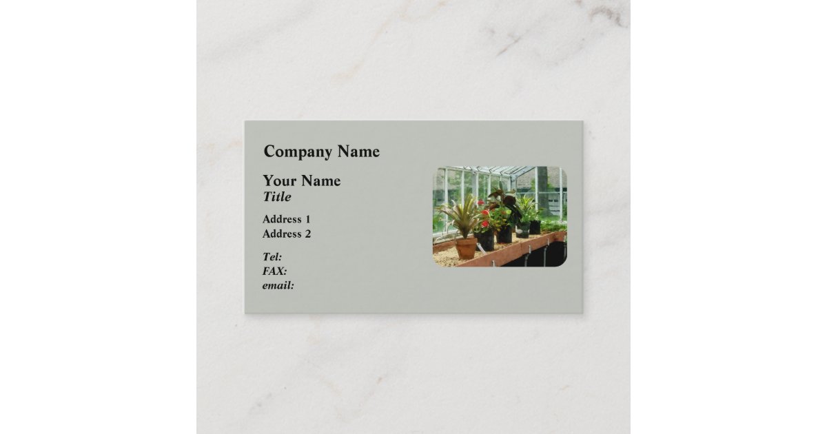 Plants in Greenhouse Business Card | Zazzle