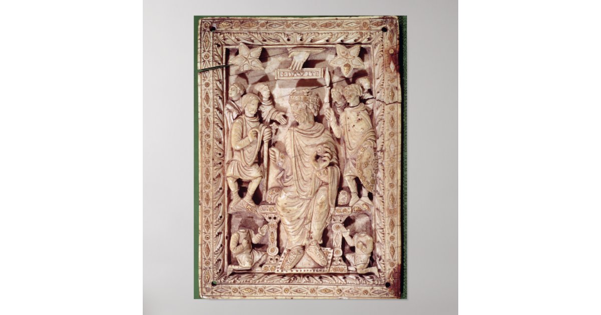 Plaque depicting King David enthroned Poster | Zazzle