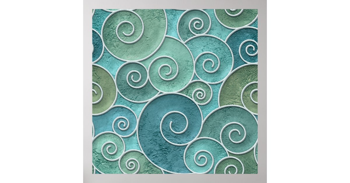 Plaster wall seamless texture with swirls pattern, poster | Zazzle