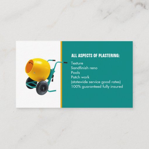Plastering service business card | Zazzle