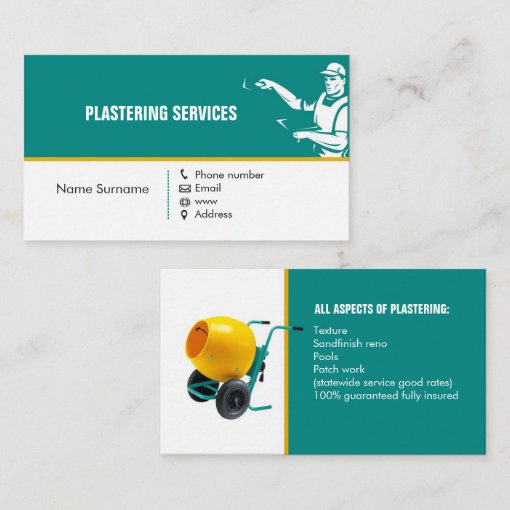 Plastering service business card | Zazzle