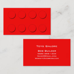 Plastic Building Block (Red) Business Card | Zazzle