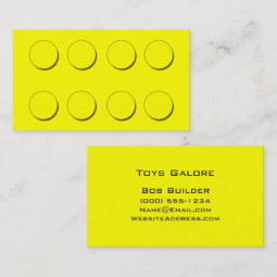 Plastic Building Block (Yellow) Business Card | Zazzle