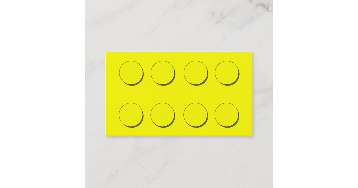 Plastic Building Block (Yellow) Business Card | Zazzle