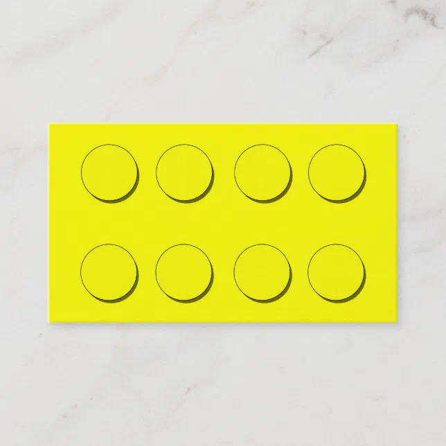 Plastic Building Block (Yellow) Business Card | Zazzle