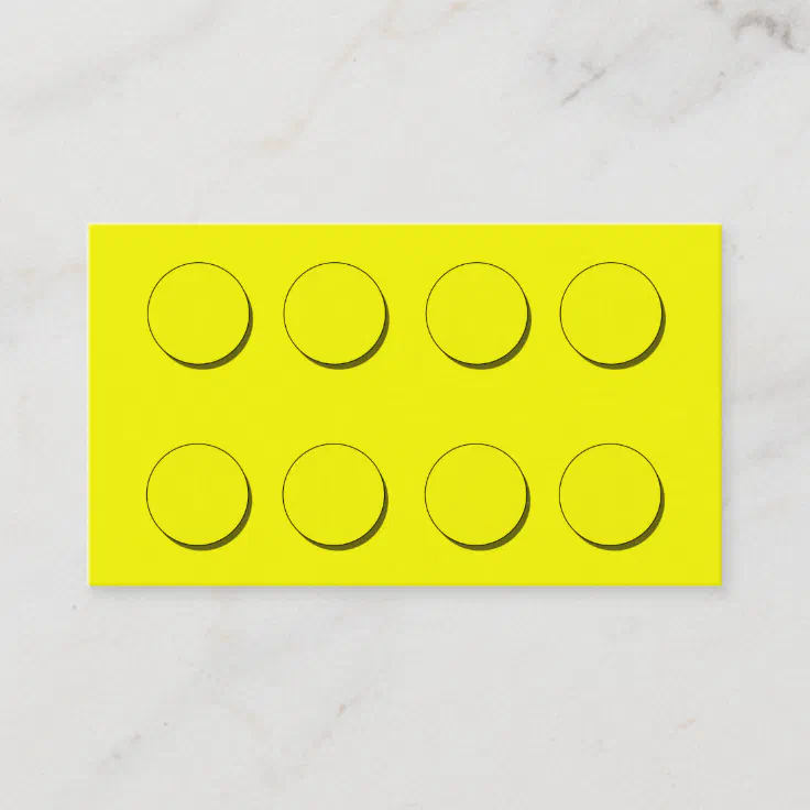 Plastic Building Block (Yellow) Business Card | Zazzle