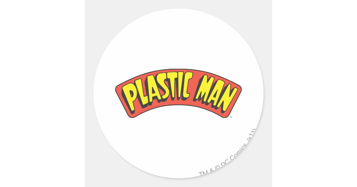Plastic Man Logo Classic Round Sticker | Zazzle