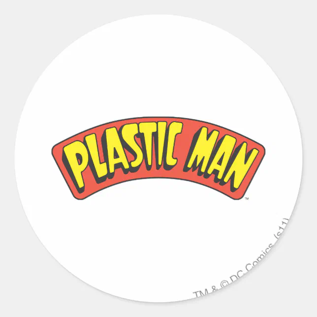 Plastic Man Logo Classic Round Sticker | Zazzle