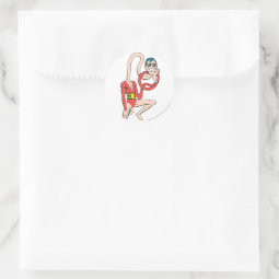 Plastic Man Rubberneck Pose Classic Round Sticker | Zazzle