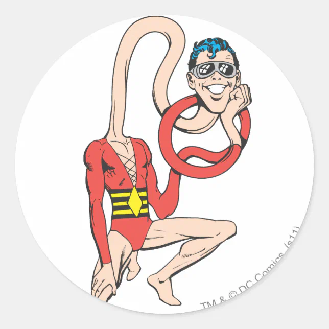 Plastic Man Rubberneck Pose Classic Round Sticker | Zazzle