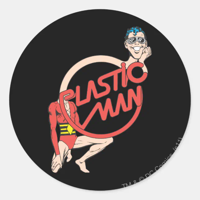 Plastic Man Rubberneck Sign Classic Round Sticker | Zazzle