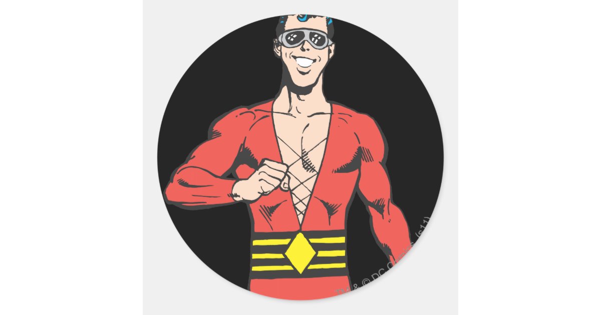 Plastic Man Stands Classic Round Sticker | Zazzle