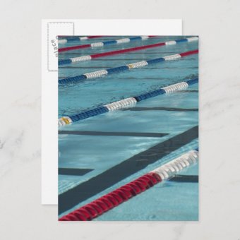 Plastic separators in a swimming pool creating postcard | Zazzle