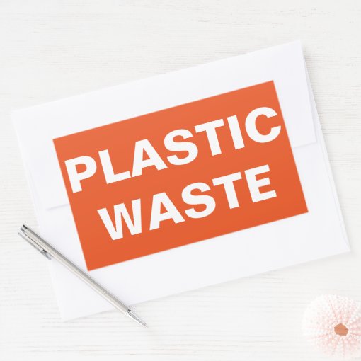 Plastic Waste Sign Rectangular Sticker | Zazzle