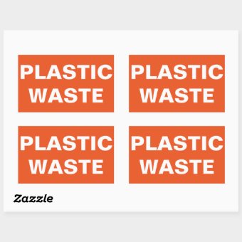Plastic Waste Sign Rectangular Sticker | Zazzle
