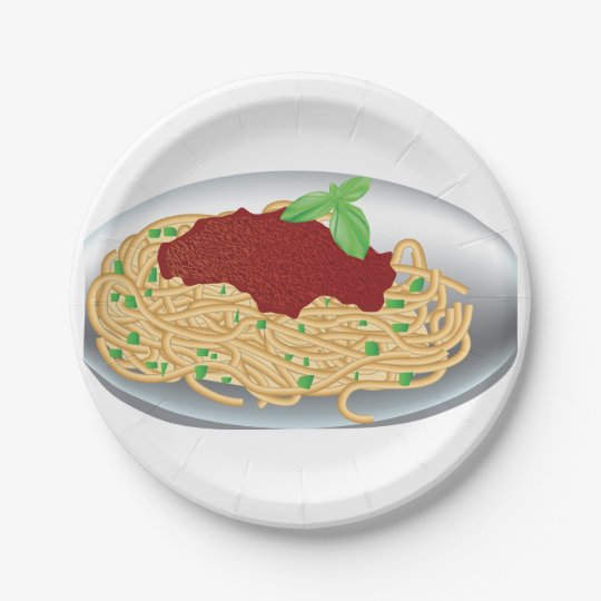 Plate Of Spaghetti Paper Plates | Zazzle.com