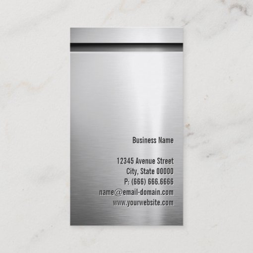 Platinum Aluminum Stainless Steel Look Business Card | Zazzle
