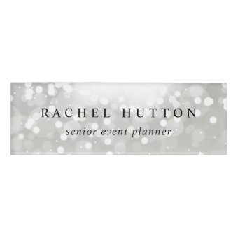 Platinum Glow Name Tag | Zazzle