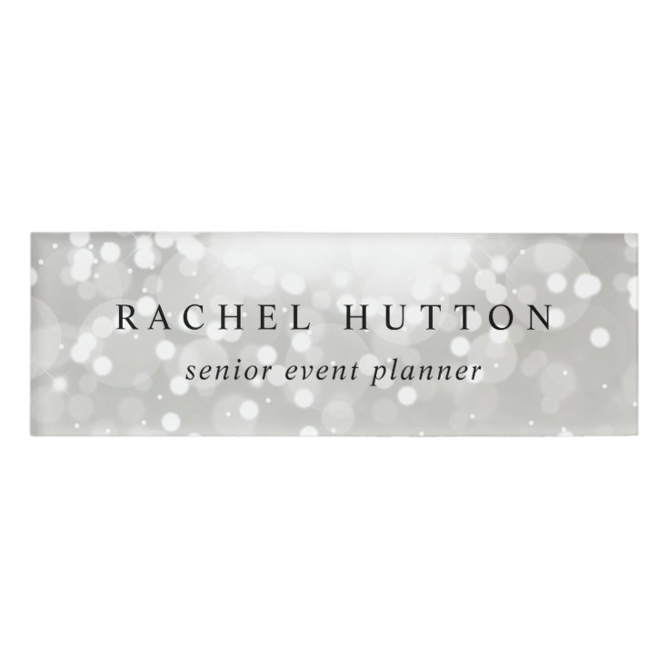 Platinum Glow Name Tag | Zazzle
