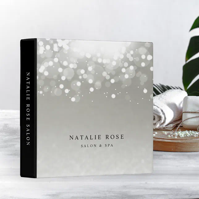 Platinum Glow Personalized 3 Ring Binder | Zazzle