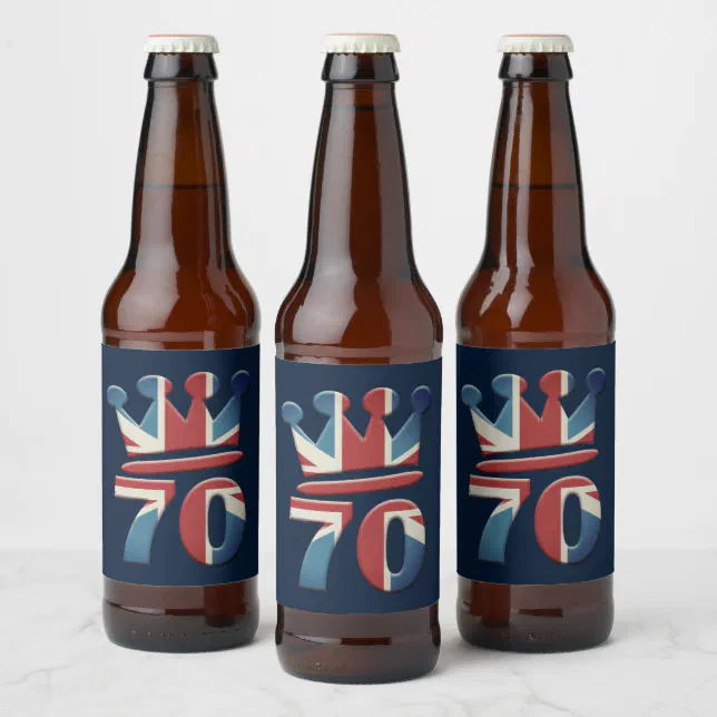 Platinum Jubilee Queen Elizabeth 70 years Beer Bottle Label | Zazzle