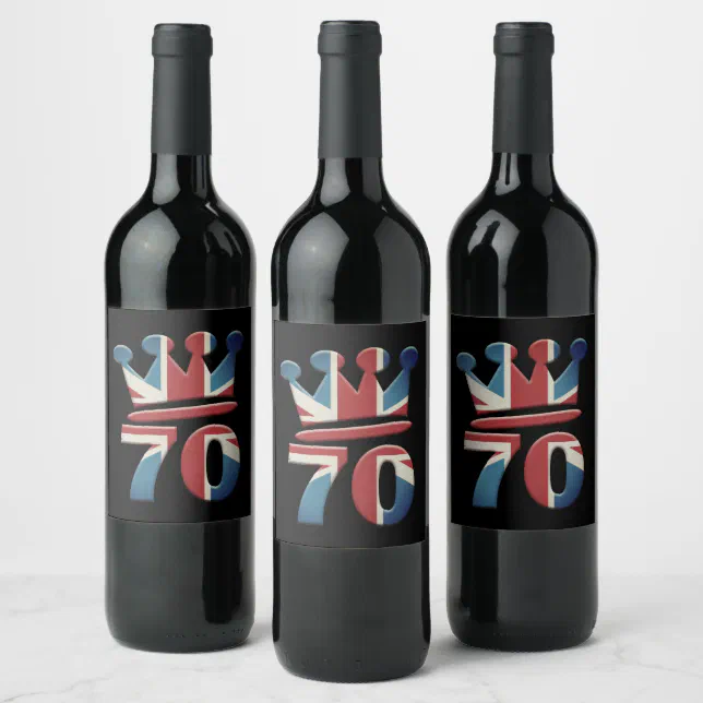 Platinum Jubilee Queen Elizabeth 70 years Wine Label | Zazzle