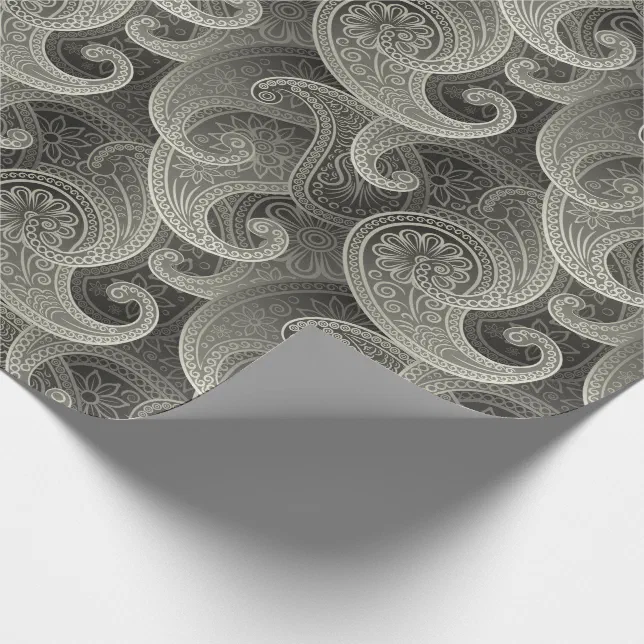 Platinum Paisley Timeless Pattern Wrapping Paper | Zazzle