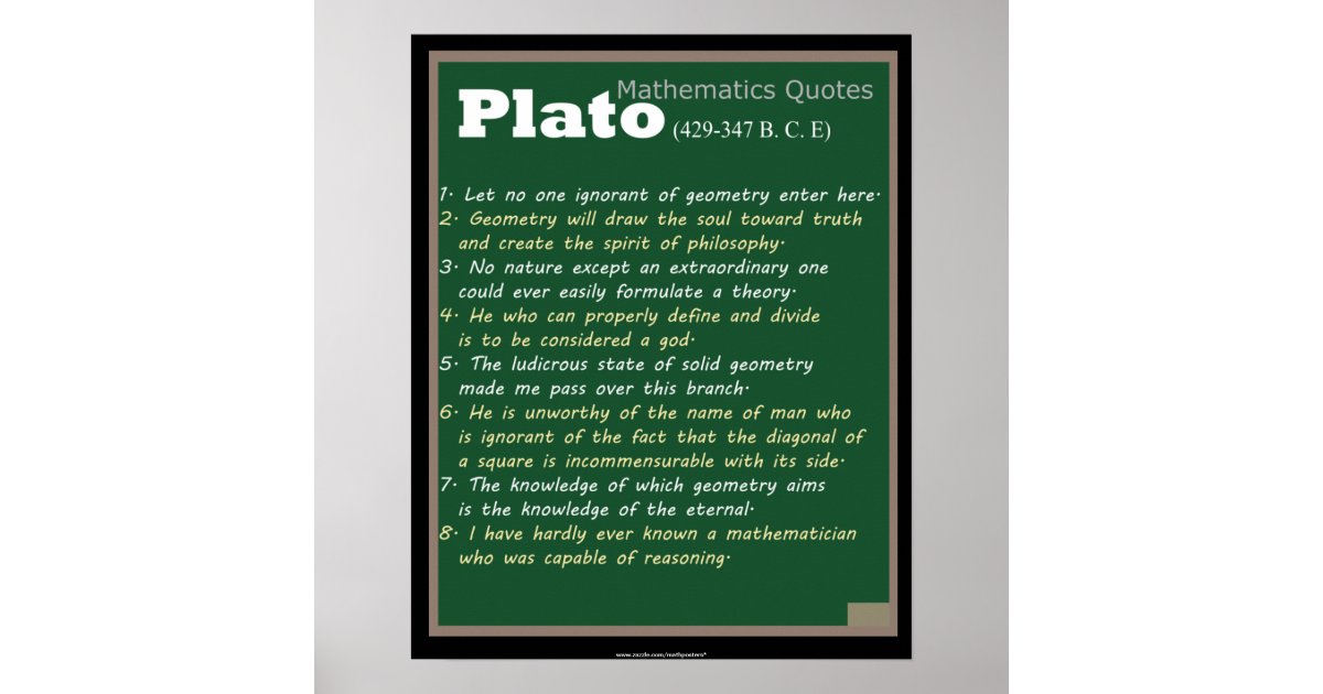 Plato Mathematics quotes Poster | Zazzle
