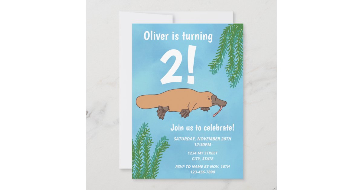 Platypus Birthday Invitation | Zazzle