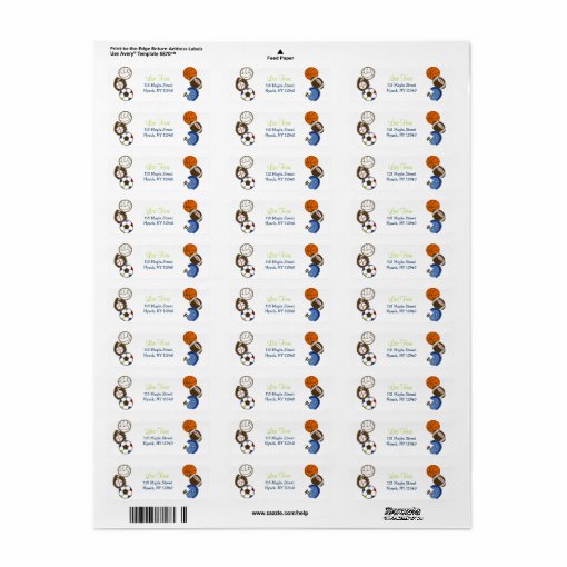 Play Ball Sports Ball Baby Shower Address Labels | Zazzle