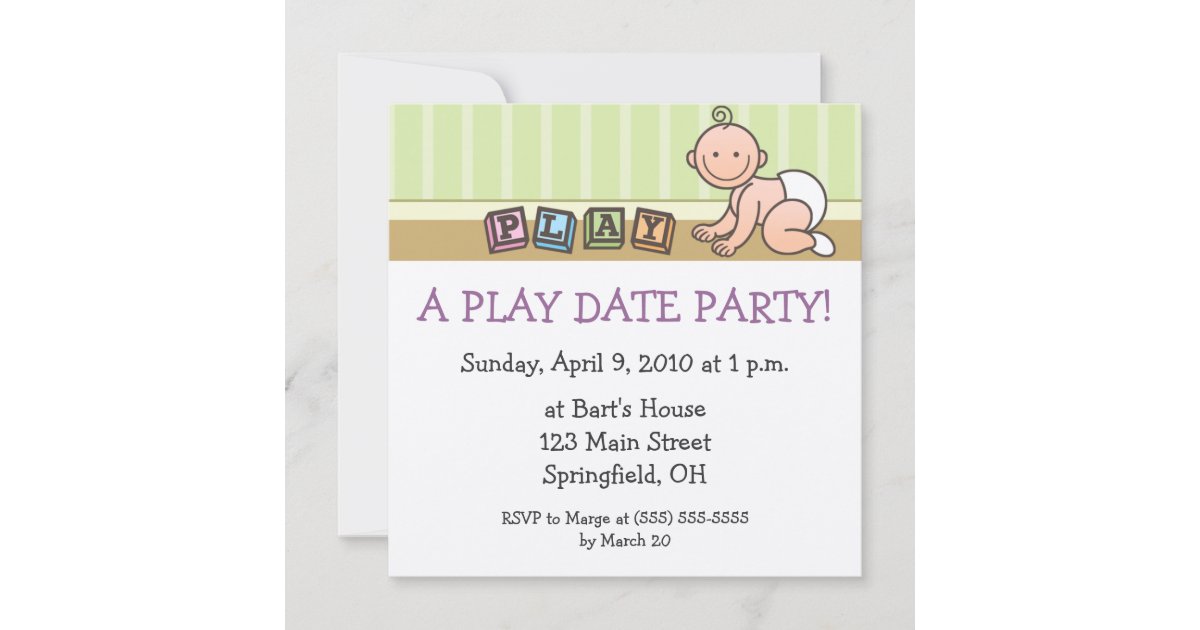 Play Date Party Invitations | Zazzle