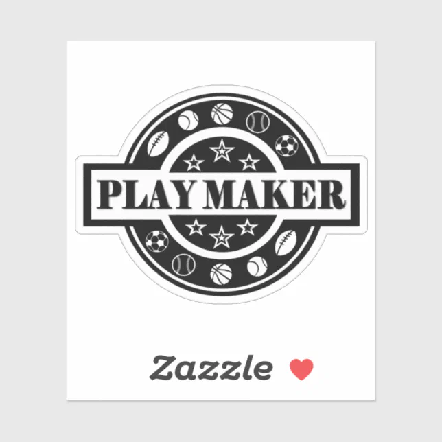 Play maker Custom-Cut Vinyl Sticker | Zazzle