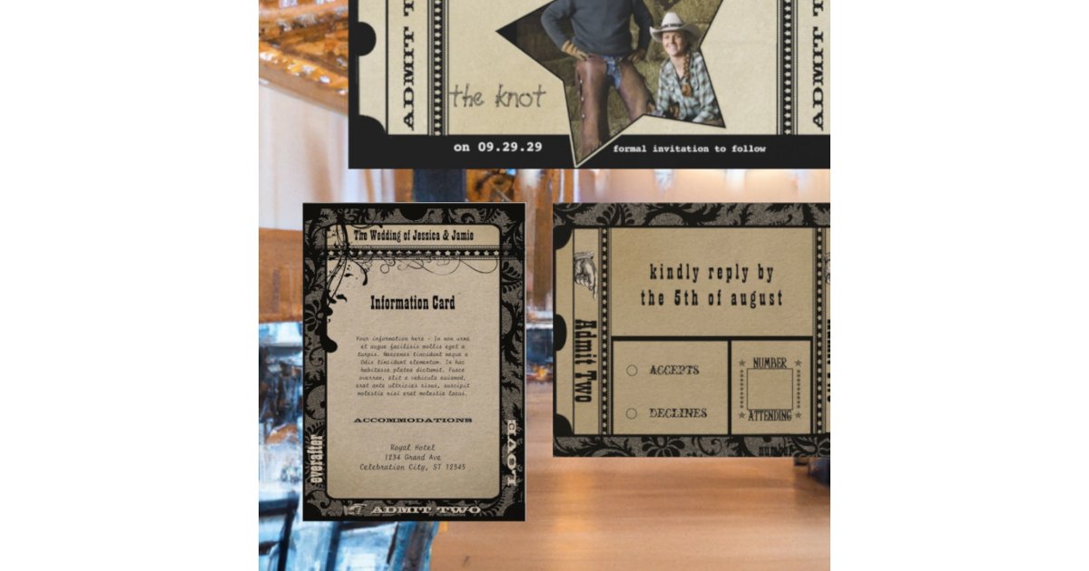 Playbill Wedding Details Card | Zazzle