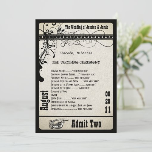 Playbill Wedding Program Metallic Silver | Zazzle