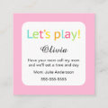 Playdate mommy calling cards | Zazzle